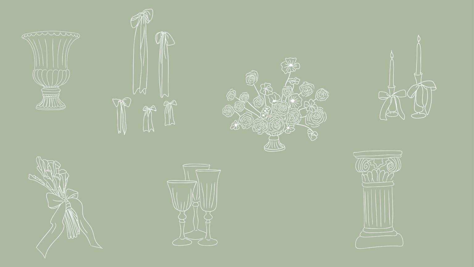 Garden Party Wedding Illustration Collection - wave-creativestudio.com